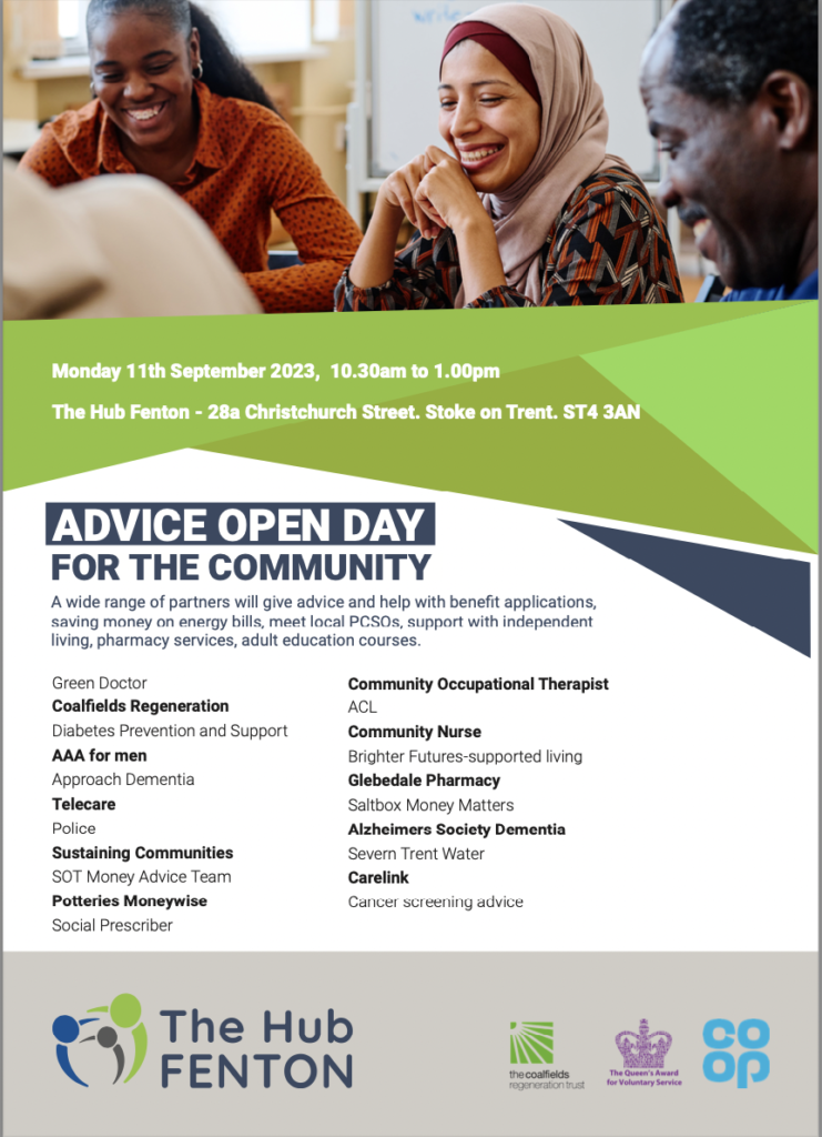 The Hub Fenton | Community Advice Open Day - Community Health Champions
